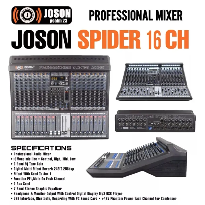 JOSON SPIDER 16CH PRO AUDIO MIXER | Lazada PH