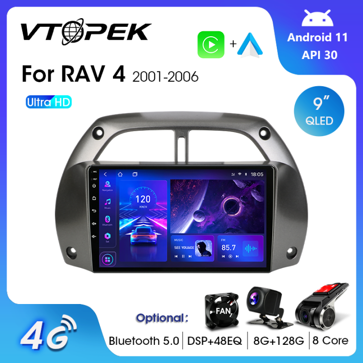 Vtopek 2Din For Toyota RAV4 RAV 4 2001-2006 4G Android 11 Car Stereo ...