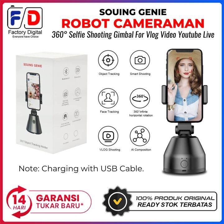 SOUING Genie 360° Selfie Gimbal Robot Cameraman Gimbal Auto Tracking ...