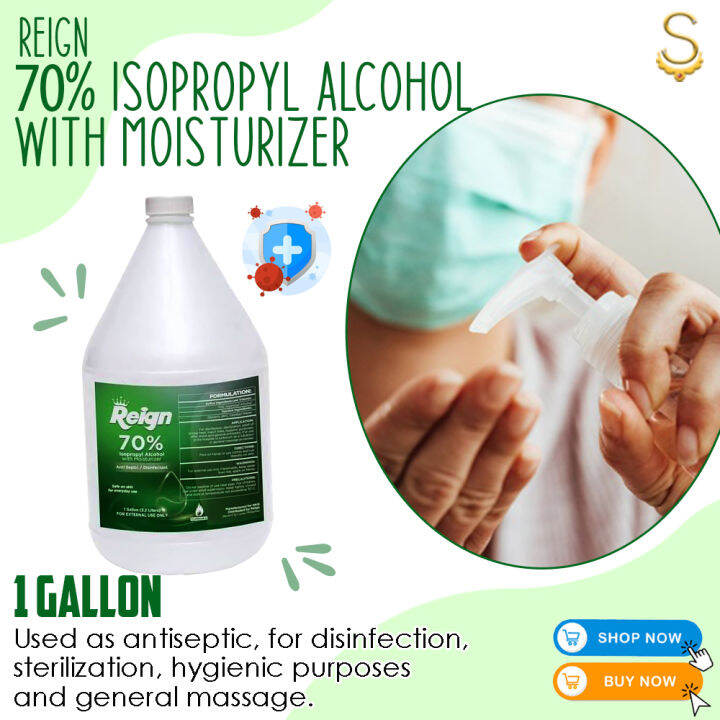 Reign 70% Isopropyl Alcohol with Moisturizer 1 Gallon Sanitizer ...