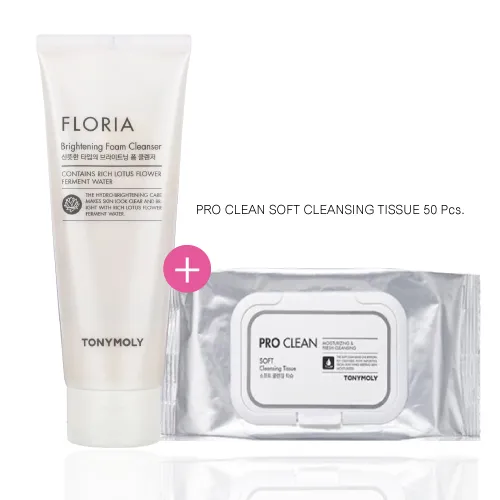 Tonymoly Floria Brightening Foam Cleanser 150ml. + Pro Clean Soft ...