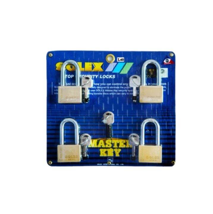 กุญแจมาสเตอร์คีย์ master key ชุด4ตัว #35-40-45-50mm ยาว/สั้น solex ...