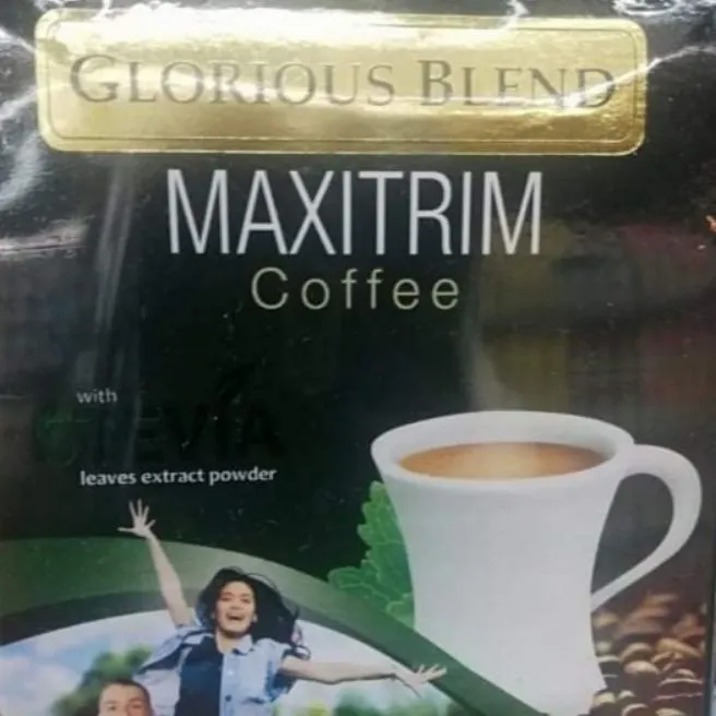 GLORIOUS BLEND, maxitrim coffee with stevia leaves extract powder 15g.× ...