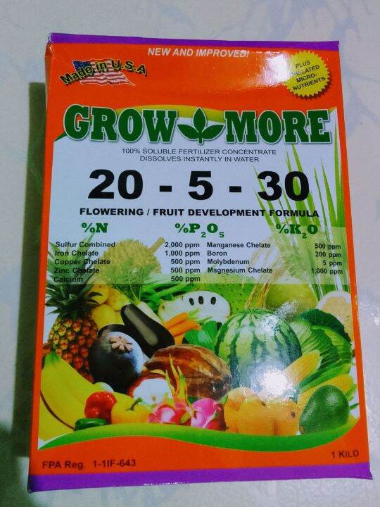 GROW MORE 20-5-30 FLOWERING ANG FRUITING DEVELOPMENT foliar fertilizer ...