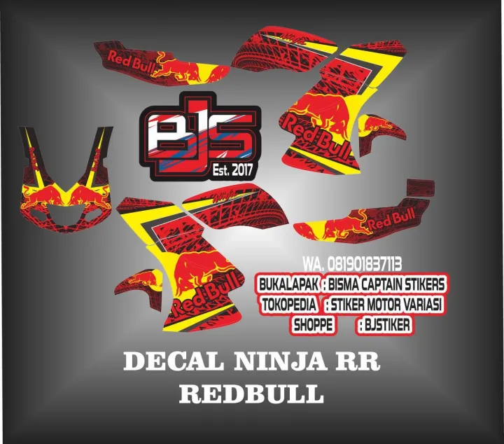 stiker full body decal full body ninja rr redbull | Lazada Indonesia