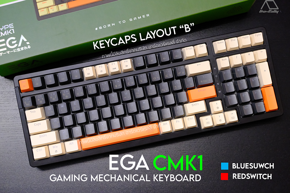 EGA TYPE CMK1 คีย์บอร์ดเกมมิ่ง CMK1 Blue/Red Switch 100key CIY เปลี่ยน ...