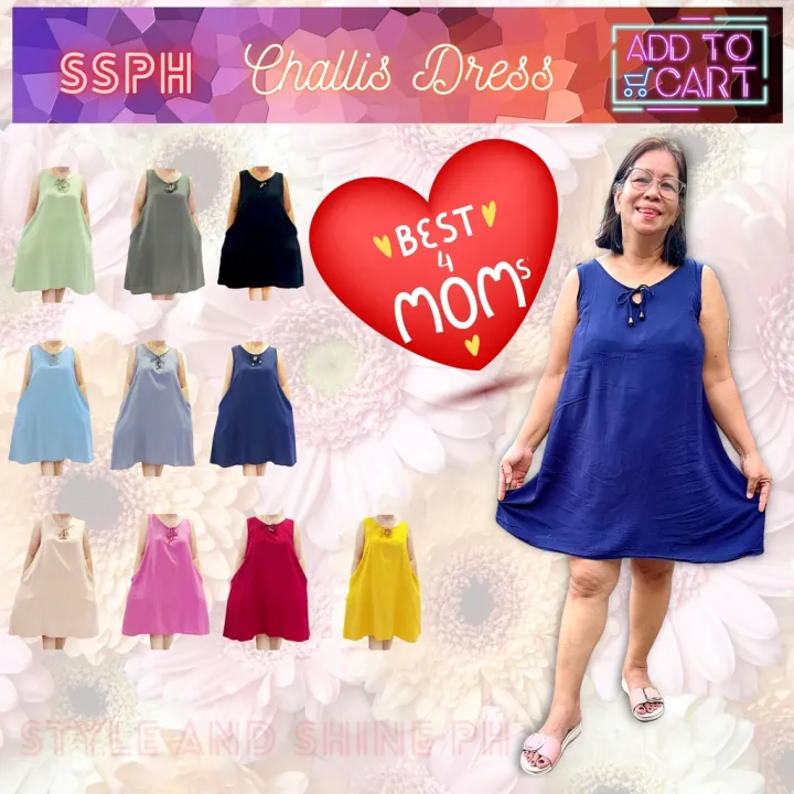 【Hot Deals in Manila】 SSPH COD Challis Duster Nanay Dress Plus Size for Women fits up to XXL ...