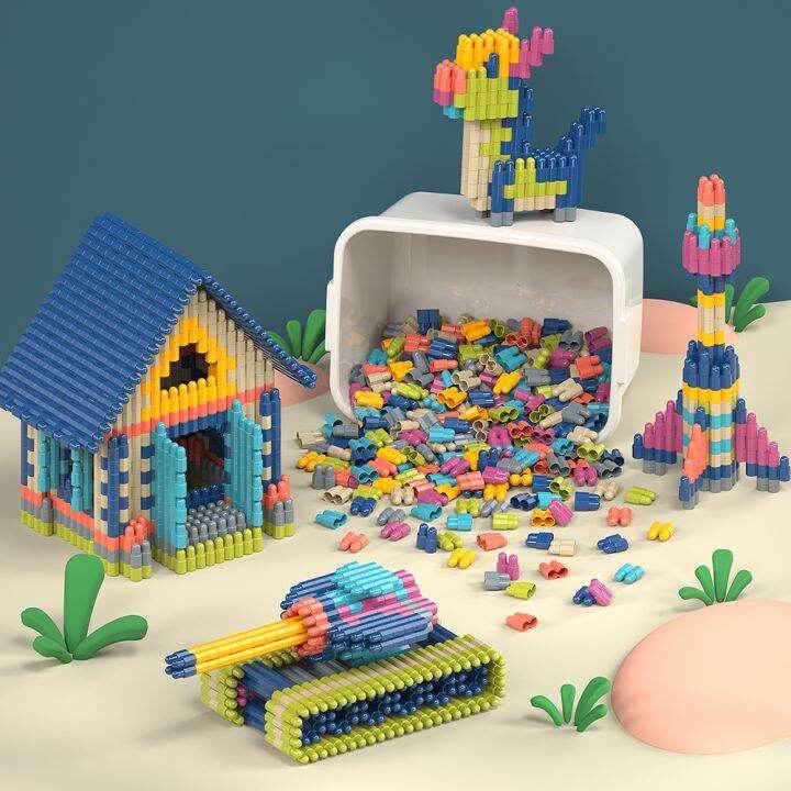 Puzzle intelligence assembly children's building block toy large rocket ...