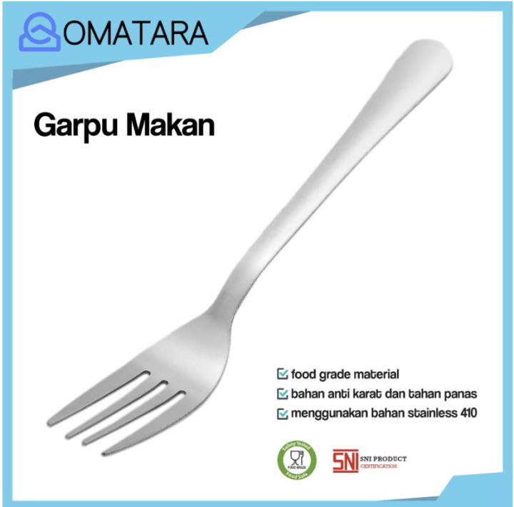 KOMODO GARPU MAKAN POLOS STAINLESS STEEL GLOWSY TEBAL FORK | Lazada ...