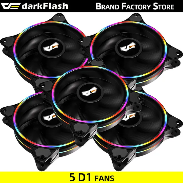 Aigo darkFlash 120mm PC Computer Ultra D1 LED fan 120mm4pin Desktop PC ...