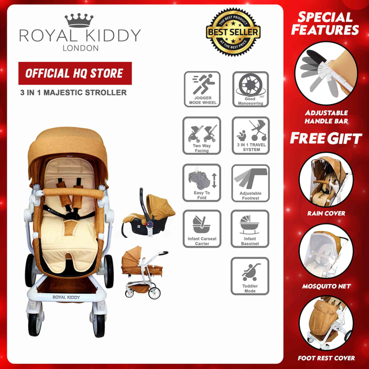 Royal Kiddy London STYLISH & CLASSY - THE MAJESTIC 3 IN 1 BABY STROLLER ...