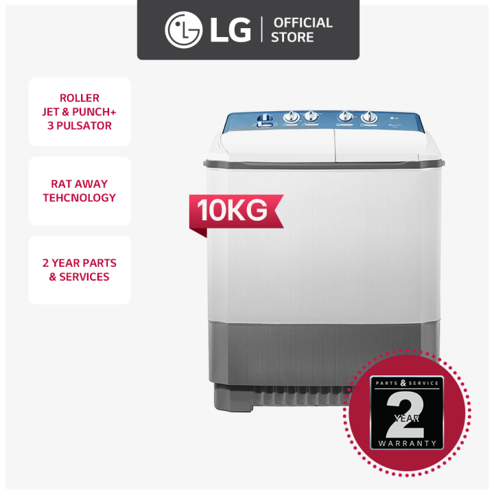 LG Washing Machine Premium Twin Tub 10 kg Wash Capacity PT1000R (free ...