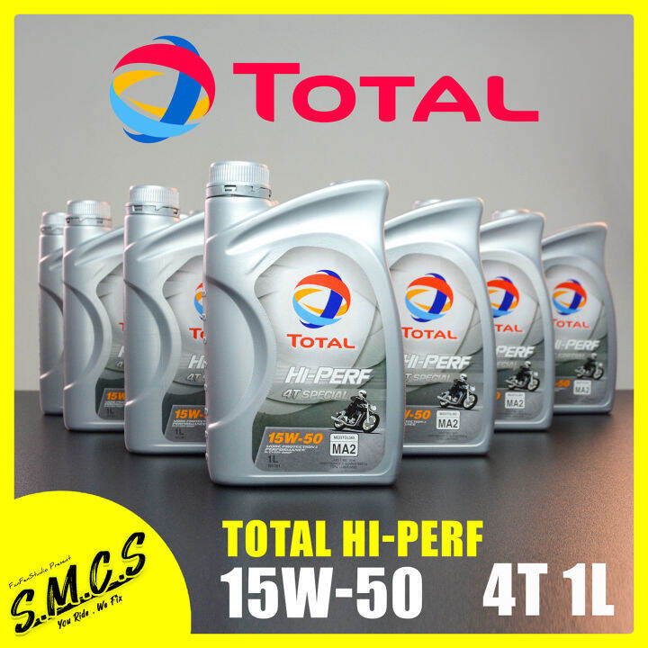 TOTAL 15W50 4T OIL 1L HI-PERF [𝟭𝟬𝟬%𝗢𝗥𝗜𝗚𝗜𝗡𝗔𝗟] Minyak Hitam TOTAL ...