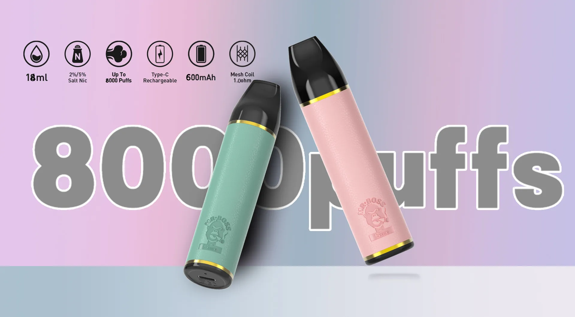 SKEY MR BOSS 8000/9000 Puffs 5% Disposable P O D Disposable Vapp (Smart ...