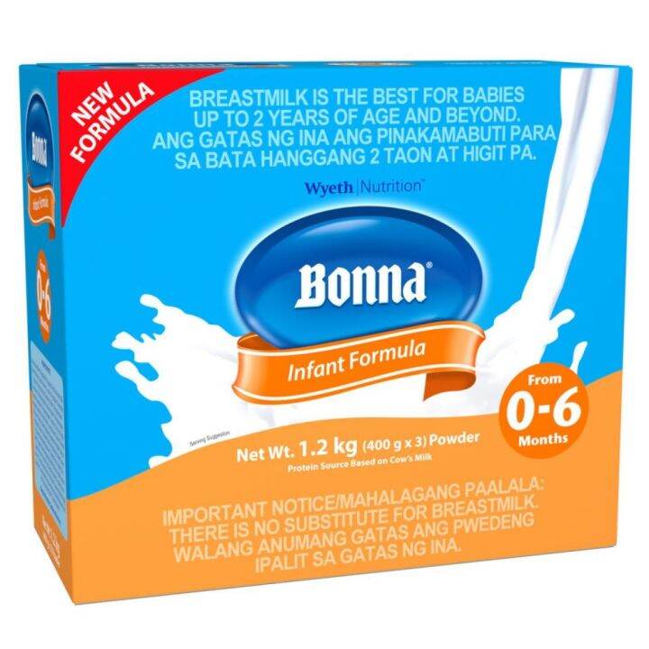 Bonna Stage 1 Infant Formula Plain For 0 To 6 Months Bag In Box 1.2Kg | Lazada PH