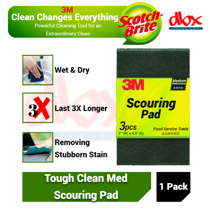 3M Scotch-Brite Medium Duty Scouring Pad (3 pcs per pack) | Lazada