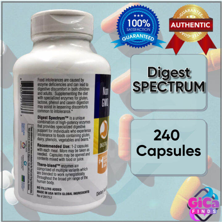 Enzymedica, Digest Spectrum, Complete Food Intolerance Formula, 240 ...