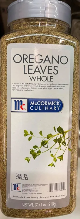 MC CORMICK CULINARY Oregano Leaves Whole 210 grams | Lazada PH