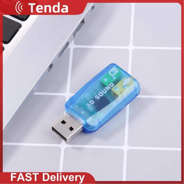 External USB Sound Card 3D Audio Headset Microphone Adapter for PC ...