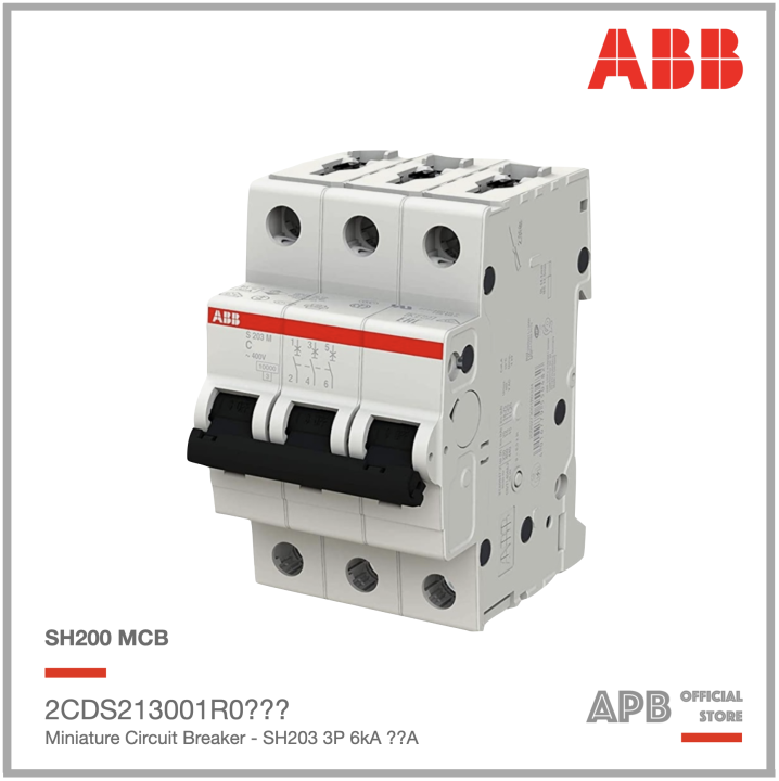 ABB MCB ลูกย่อยเซอร์กิตเบรกเกอร์ SH203-C (เลือกแอมป์) 3P 6kA | Lazada.co.th