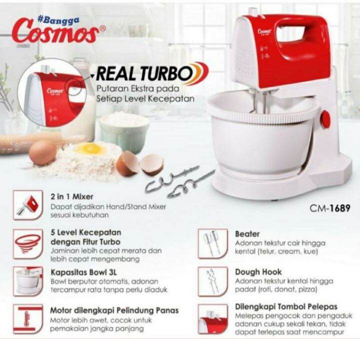 Mixer Com / Stand Mixer COSMOS CM-1689 (3 Liter) | Lazada Indonesia