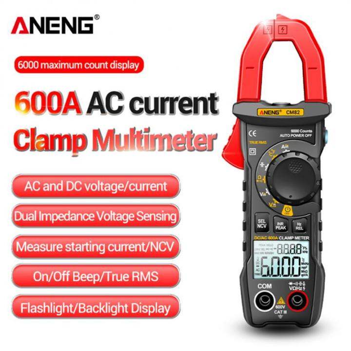 ZZOOI ANENG CM82 Clamp Meter DC/AC 600A Current Voltage 6000 Counts ...