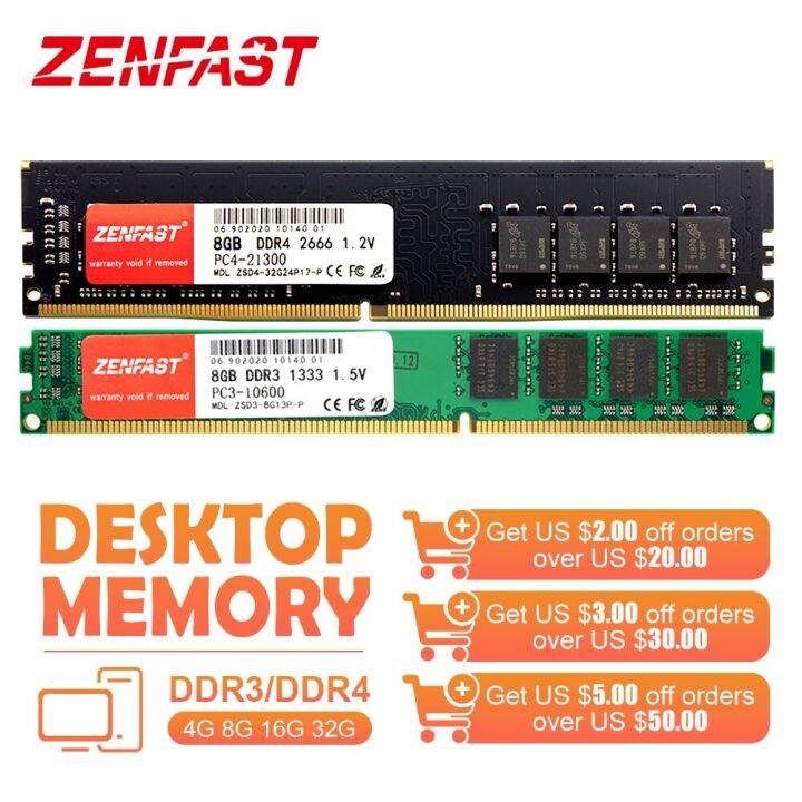 3 DDR3 RAM DDR4 4GB 8GB 16GB 32GB Memoria Ram 1333 1600 2133 2400 2666Mhz หน่วยความจำเดสก์ท็อป ...