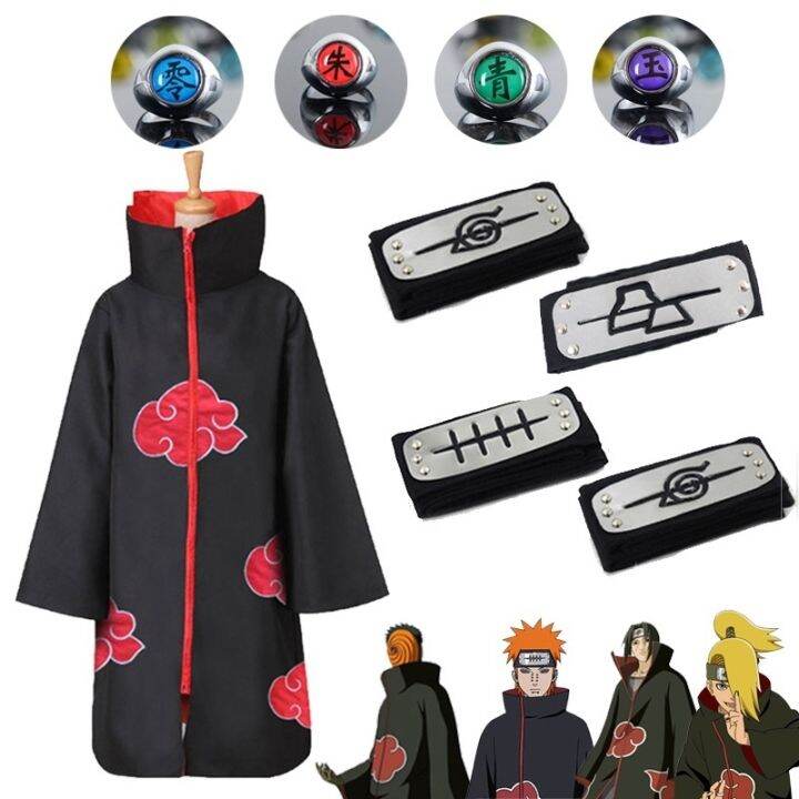 Anime Naruto Akatsuki Uchiha Itachi Deidara Pain Obito Costume Set ...