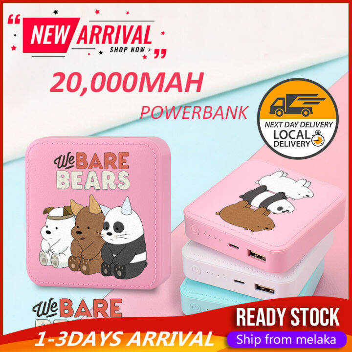 Cute Cartoon We Bare Bears 20000 Mah Mini Portable Power Bank Mobile ...