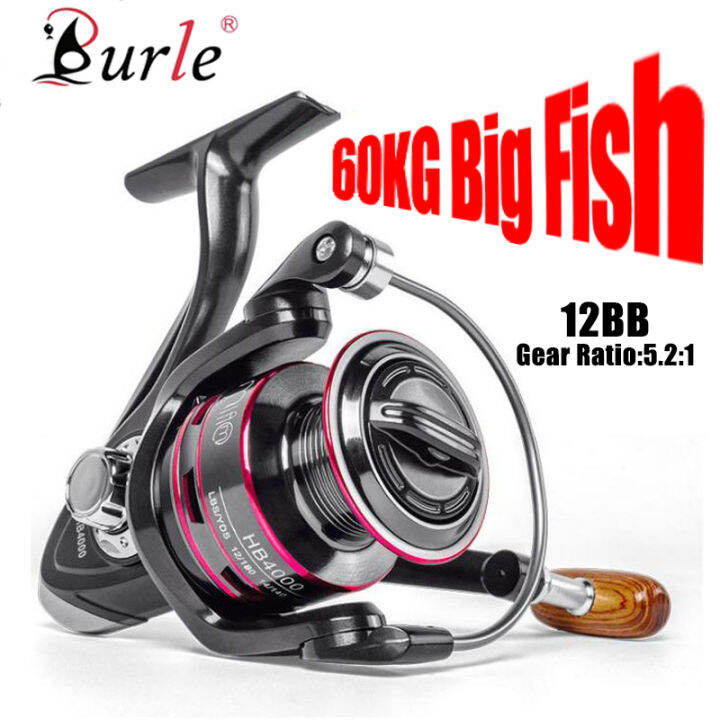 Maximum Bearable 60KG Big Fish 12BB High Speed Spinning Reel Saltwater ...