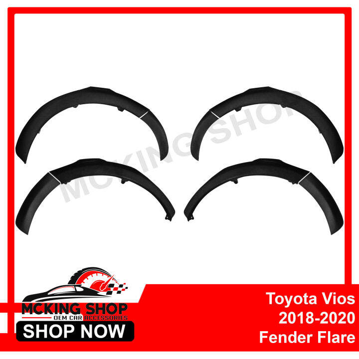 Toyota Vios 2018-2020 Slim-Type OEM Fender Flare (Black) | Lazada PH
