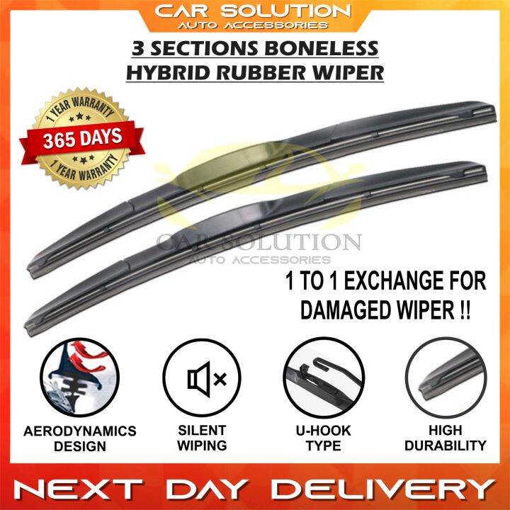 3 Section Boneless Car Rubber Wiper for Alza Myvi Axia Wira Saga BLM ...