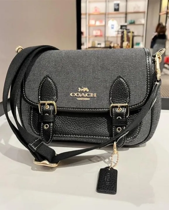 Coach CA622 Lucy Crossbody in Black / Multicolor Canvas and Refined ...
