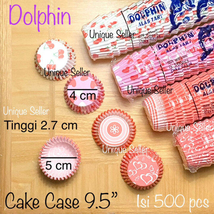 [isi500] Cake Case 5.5 9.5 10.5 12.5 DOLPHIN MOTIF / Kertas Alas Kue ...
