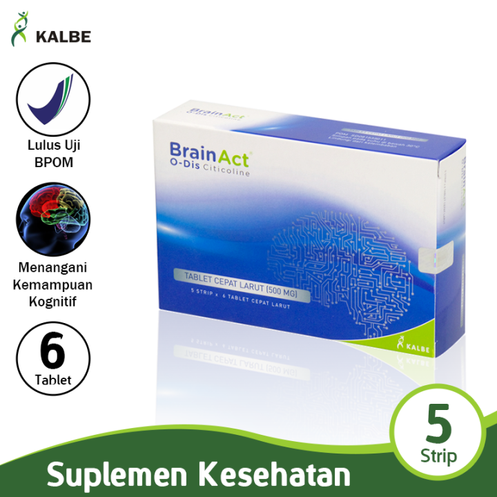 KALBE Suplemen Makanan / Tablet Kesehatan 5 Strip BrainAct O-Dis ...