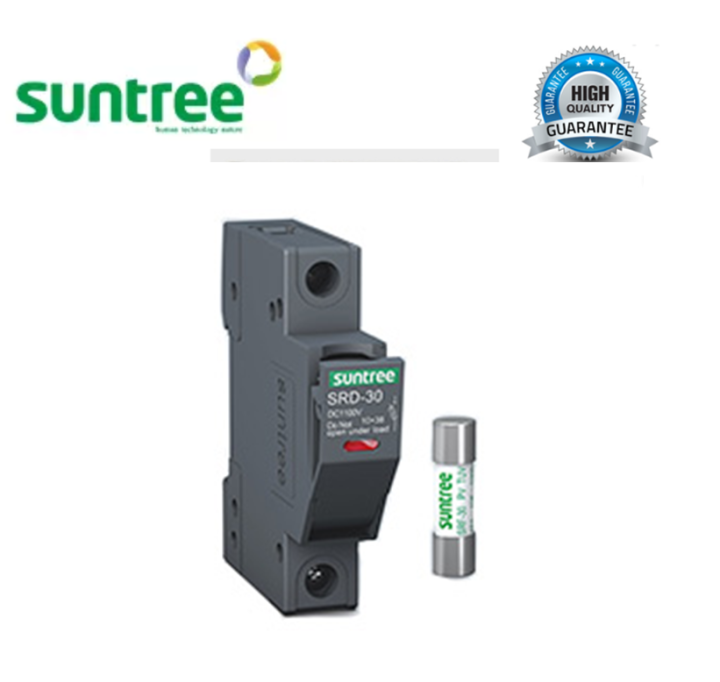 SUNTREE PV Fuse Holder DIN Rail Type Solar Panel PV Connection Fuse for Solar System Protection ...