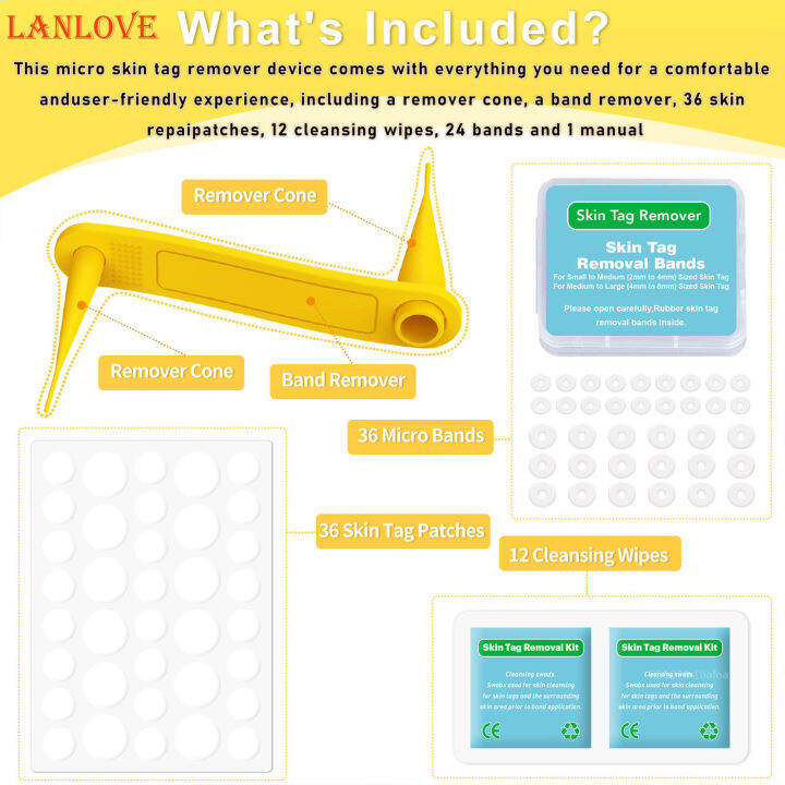 LANLOVE Skin Tags And Moles Removal Kit Has a Permanent Effect Repair Patches for Face Neck ...