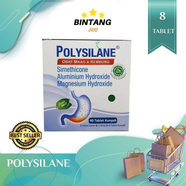 POLYSILANE TAB | strip Polysilane Tab. Kunyah / Kembung / Sakit Maag ...