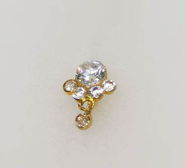 WHITE STONE HANGING WHITE STONE MUKUTI/MUKUTHI/NOSE PIN | Lazada
