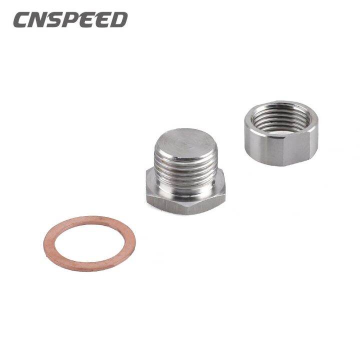 O2 Oxygen Sensor Stainless Steel Weld Op Bung Plug Wideband Nut Cap Kit ...