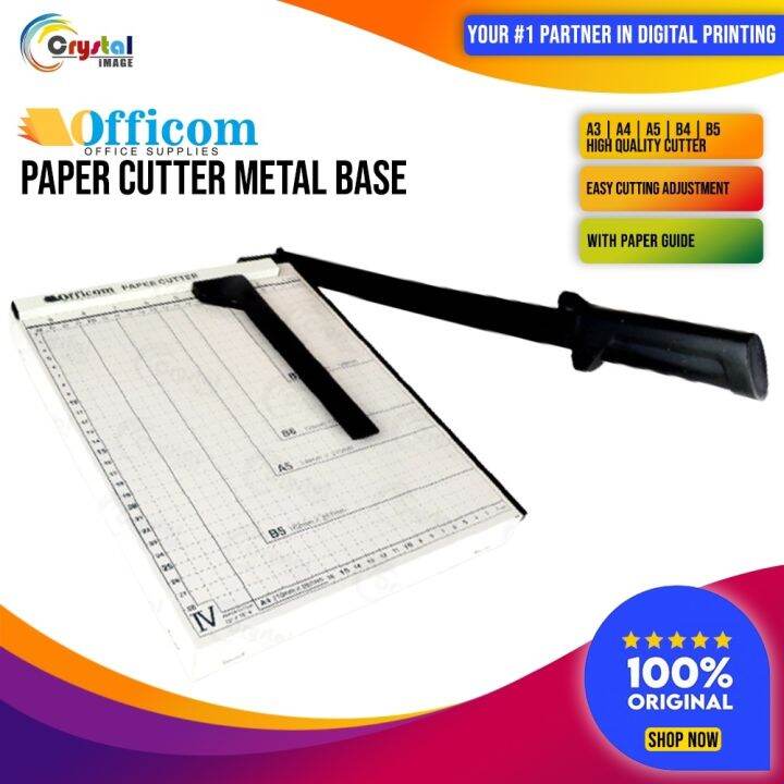 Paper Cutter OFFICOM Metal Base A3 / A4 / A5 / B4 / B5 High Quality ...