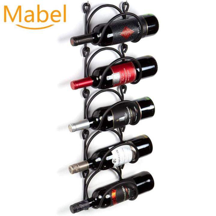 SDFBN ชั้น5ชั้น ชั้นวางไวน์ ดำ/ขาว แผ่นรองรีด ที่วางขวดไวน์ ใช้งานได้ ...