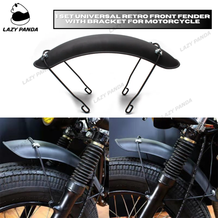 1 SET UNIVERSAL RETRO FRONT FENDER WITH BRACKET FOR MOTORCYCLE ...