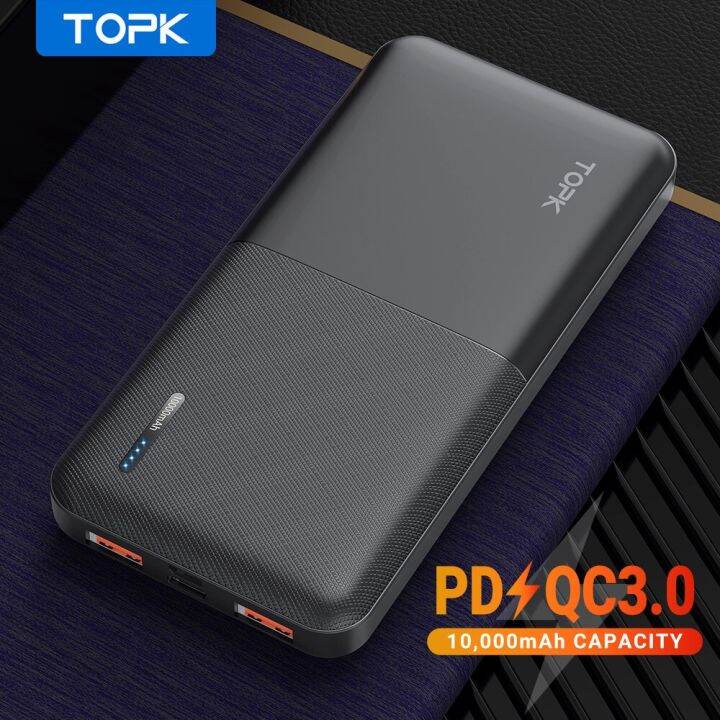 TOPK-10000mAh external I1009Q battery, 3.0B fast charging PowerBank ...
