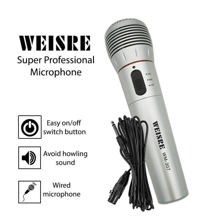 Weisre 2 In 1 Wired & Wireless Microphone/Mic For Karaoke & Vocal ...
