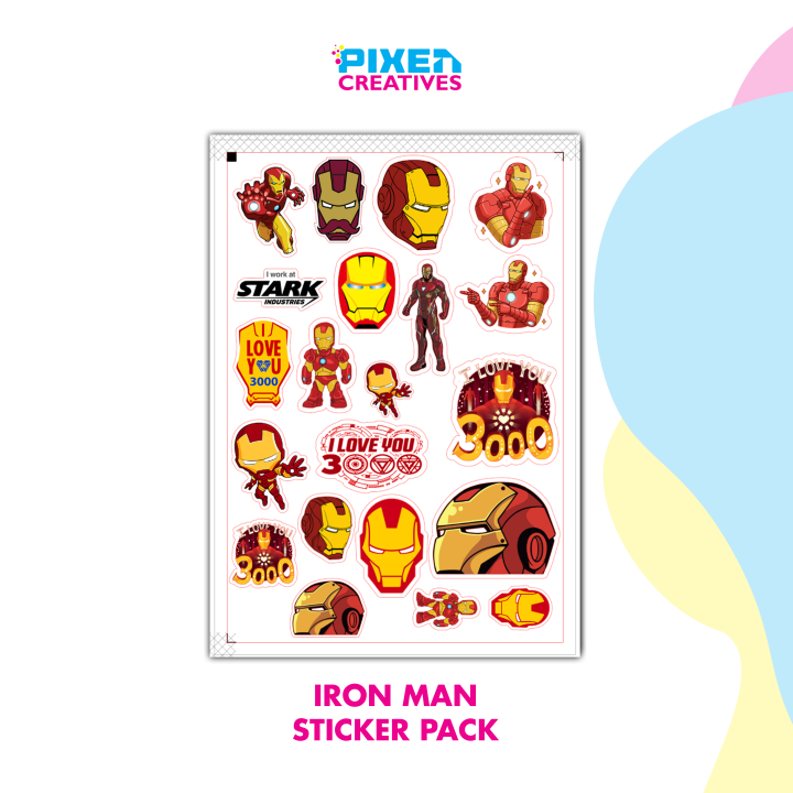 Marvel Iron Man Sticker Pack Vinyl Laminated | Lazada PH
