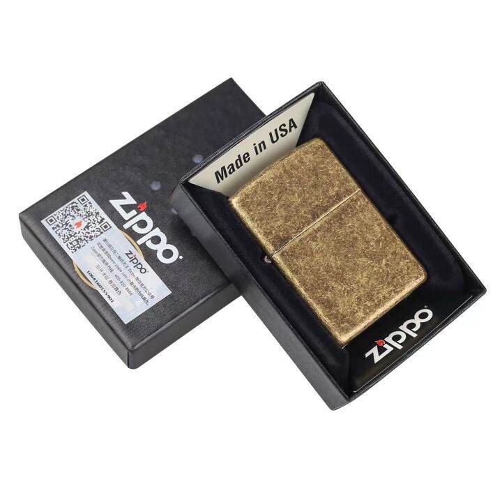 [Ship From KL] Zippo Antique Brass Design Windproof Pocket Lighter | Zippo 201FB | Lazada