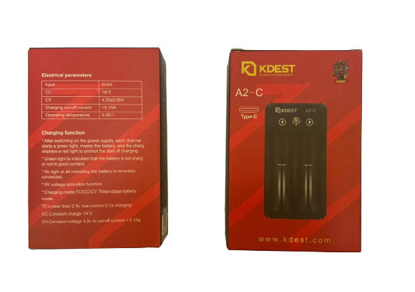 Authentic Charger Baterai K-DEST Fast 2A Charging Dual Slot Cash Type-C ...
