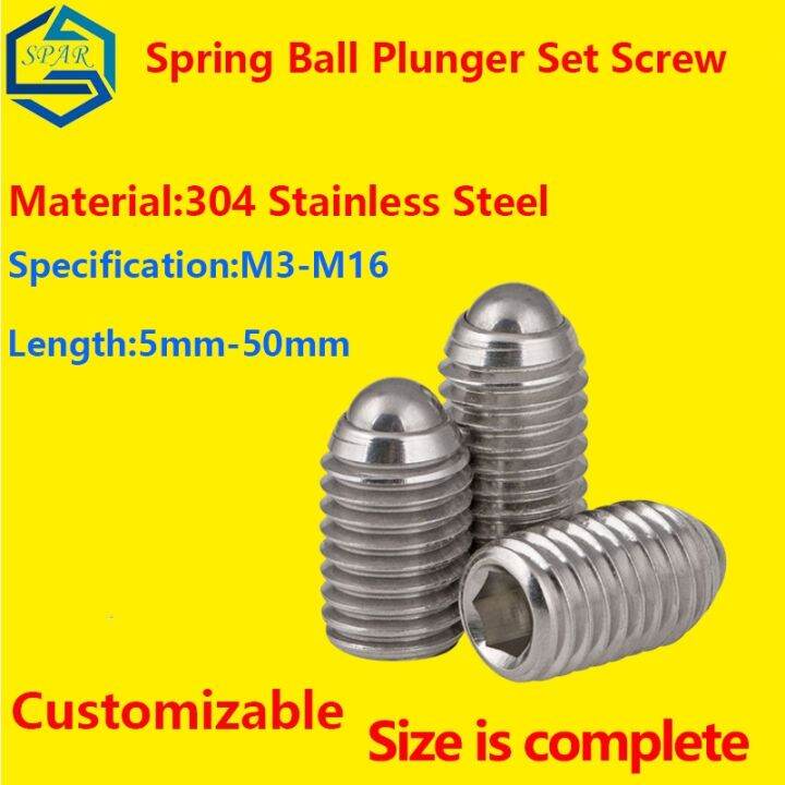 Spring Ball Plunger Set Screw Hex Hexagon Socket Ball Point Set Screw ...