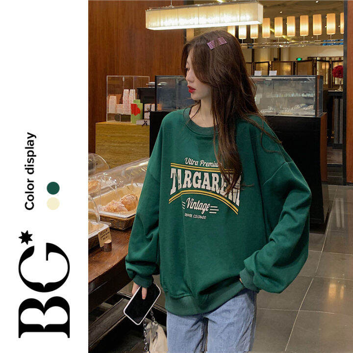 BG World เสื้อสเวตเตอร์สาวหวาน，กำมะหยี่อบอุ่น，ลายตัวอักษรเก๋ๆ，เป็นที่นิยมมาก，M-2XL BG107 ...